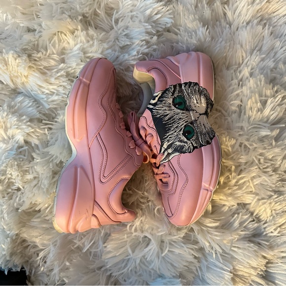 Gucci | Shoes | Gucci Pink Rhyton Mystic Cat Sneakers Size 365 | Poshmark